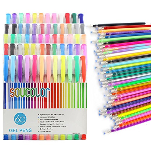 Price tracking for: Soucolor 120 Coloring Gel Pens Set, 60 Colored Pens ...