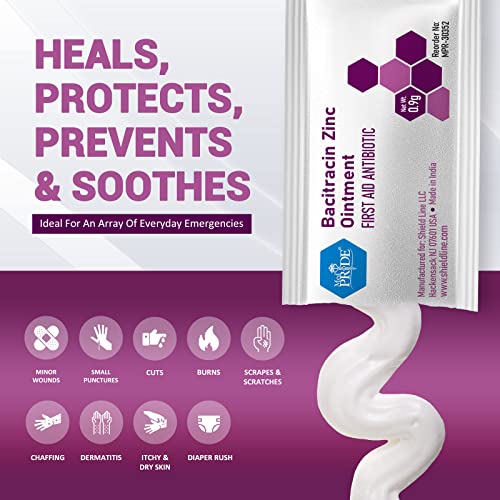 MED PRIDE Bacitracin Antibiotic Ointment With Zinc [144 Packets x 0.9g ...
