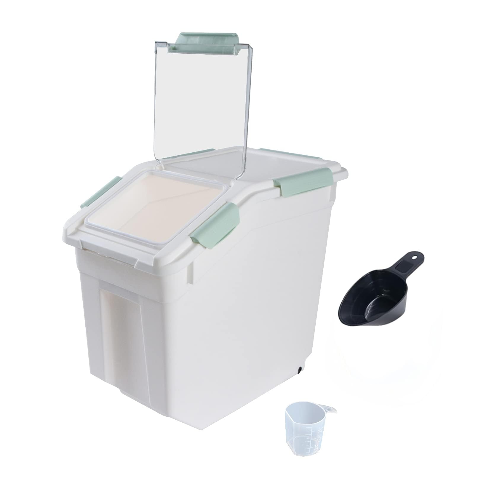 Qiveno Airtight Flour Storage Container 25 lb Rice Storage Container ...