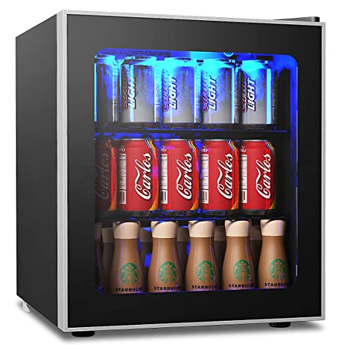 COSTWAY Beverage Refrigerator Cooler- 60 Cans Capacity Mini Drink ...