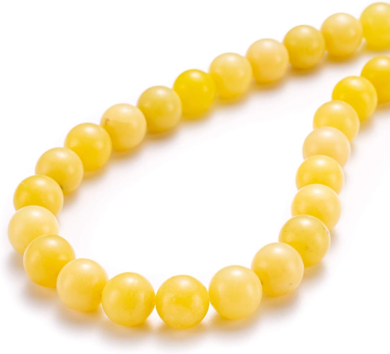 Amazon.com: BEADIA Natural Lemon Jade Stone Round Loose Semi Gemstone ...