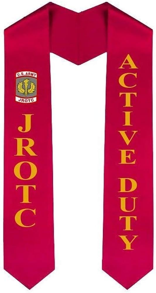 Amazon.com: JROTC Graduation Sash Stole - Active Duty 72 Inches Red ...