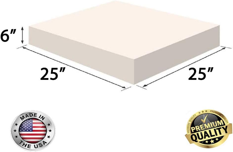 Amazon.com: FoamRush 6" x 25" x 25" Upholstery Foam High Density Firm ...