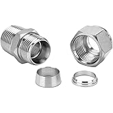 Amazon.com: Pysrych 304 Stainless Steel Compression Fitting 1/4" Tube OD x 1/4" NPT Male Coupler ...