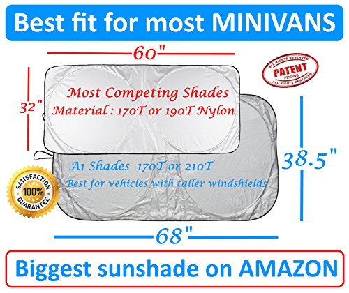 AUTHENTIC Windshield Sun Shade Hassle-Free Size Chart for Suv Truck ...