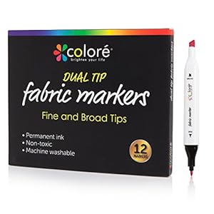 Amazon.com: NO-BLEED GRAFFITI Dual Tip Fabric Markers Set of 12 ...