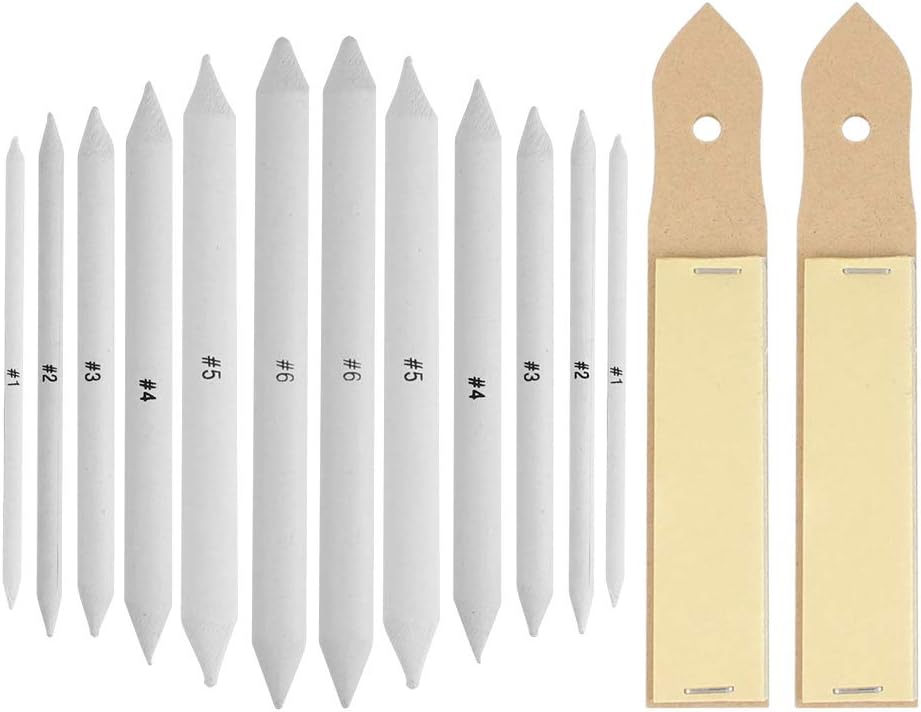 Amazon.com: CODIRATO 12 Pcs Blending Stumps and Tortillions Set Art Blender Sketch Drawing Tools ...