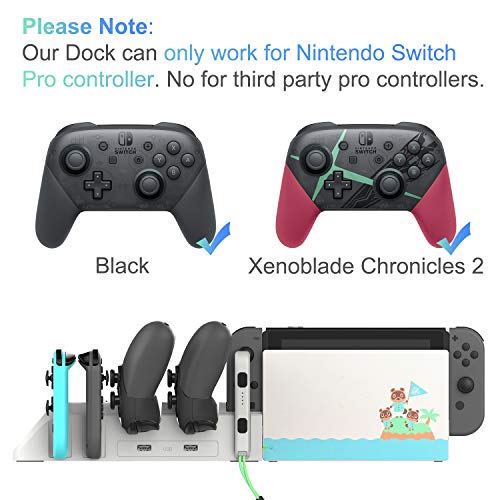 FastSnail Charging Dock for Nintendo Switch Pro Controllers Joy Cons ...