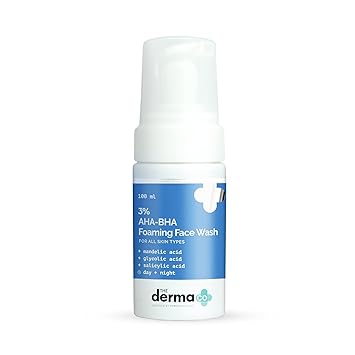The Derma Co 3% AHA-BHA Foaming Face Wash, Anti Acne Foaming Cleanser ...