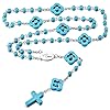 Natural Stone Turquoise Rosary Beads Necklace Christian Catholic Alloy ...