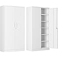 Amazon.com: AFAIF Metal Storage Cabinet with Lock, 71" White Garage ...