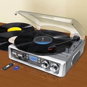 Amazon.com: Record Player Turntable with Speakers - Convert Records to ...