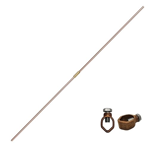 GOUNENGNAIL 8ft Ground Rod Kit - 5/8'' Bonded Electrical Copper ...