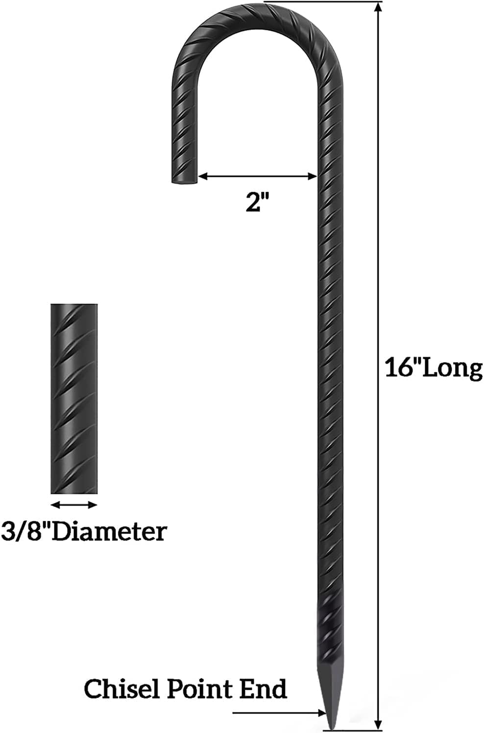 Mua 16 Inch 8 Pack Rebar Stakes Heavy Duty J Hook Chain Link Fence ...