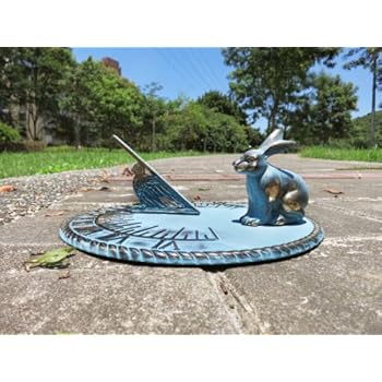Amazon.com : Brass Decorative Rabbit Sundial 10" Inches Wide : Garden ...