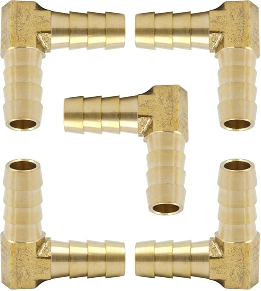 Amazon.com: Brass Hose Barb 90 Degree Elbow 5/8" Barbed x 5/8" Barbed 90-degree Ell Fitting ...