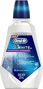 Oral-B Enjuague Bucal sin Alcohol 3D White Brilliant Fresh, 473 ml ...