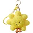 LONGRUSH Amuseable Sun Cute Keychains, Sun Plush Keychain Accessories ...