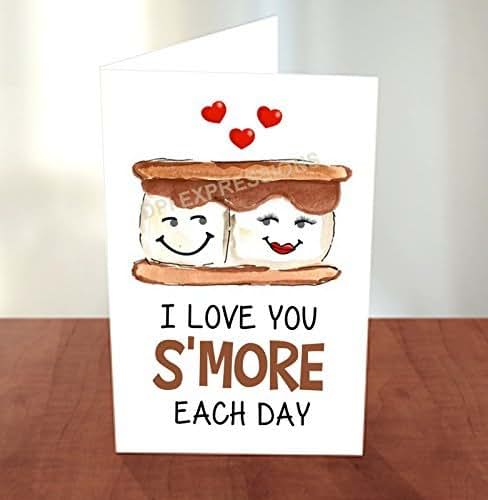 Amazon.com: I Love You Smore Each Day Card, S'more Pun Greeting Card ...