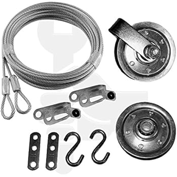 Garage Door Pulley and Safety Cable Complete Garage Door Set for Ext ...
