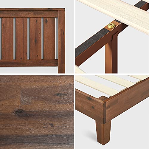 ZINUS Vivek Deluxe Wood Platform Bed Frame with Headboard / Wood Slat ...