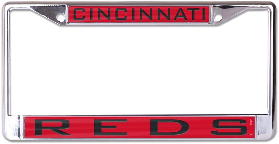 Amazon.com : MLB Cincinnati Reds Inlaid License Plate Frame, Team Color ...