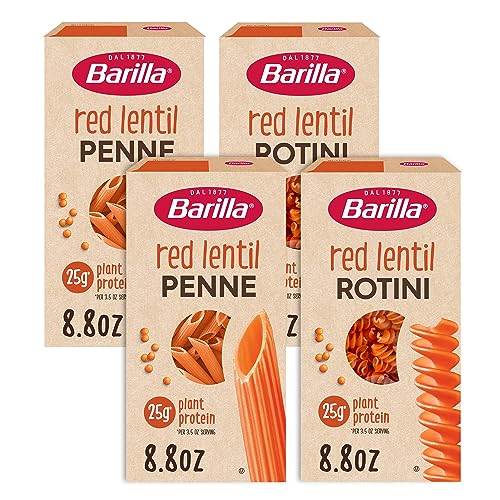 Barilla Red Lentil Rotini & Penne Pasta Variety Pack, 8.8 oz (Pack of 4 ...