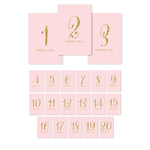 Andaz Press Table Numbers 1-20, Gold Glitter Print, 4X6-Inch Single ...