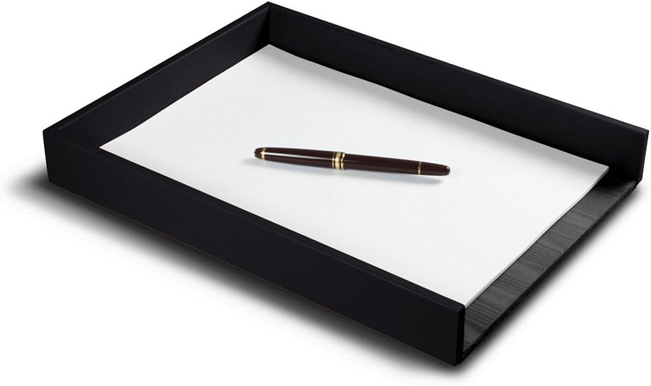 Lucrin – A4 Letter Tray – Black – Genuine Leather – BigaMart