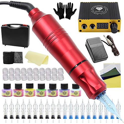 Romlon Tattoo Kit Complete Rotary Tattoo Machine Kit Tattoo Pen Kit Rotary Tattoo Machine Pen ...