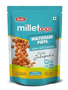 Ramjee Millet Pops| Multigrain Puffs| Pack of 8| Non Fried Snacks ...