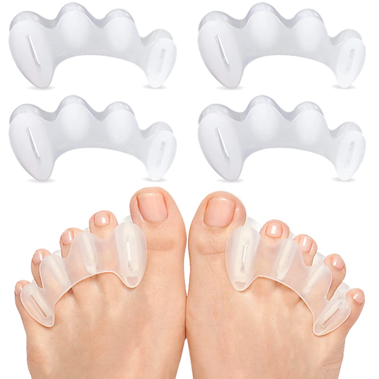 KAIDILA 2 Pairs Toe Separator, Toe Spacers for Feet Women/Men - Bunion ...