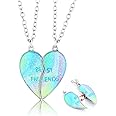 Amazon.com: Kefley Best Friend Necklaces for 2 Girls Colorful Illusion ...