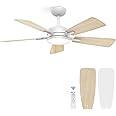 ocioc 46 Inch Ceiling Fan with Light, Large Air Volume Ceiling Fan with ...