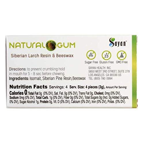 Sayan Sugar Free All Natural Gum, Siberian Pine Tree Resin and Beeswax ...