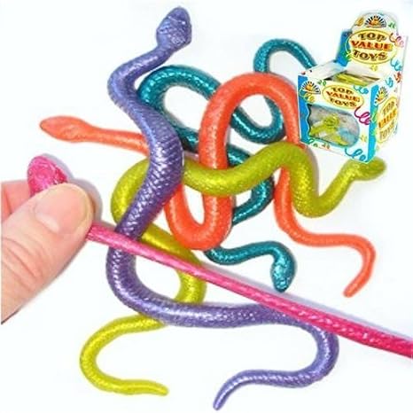 6 Stretchy Snakes - Assorted Colours: Amazon.co.uk: Toys & Games