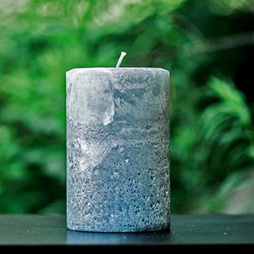 Amazon.com: Gray Large Rustic Candle - 4" Wide Unscented Pillar Candle ...
