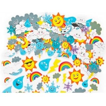 Amazon.com: Teacher Created Resources Weather Stickers, Multi Color ...