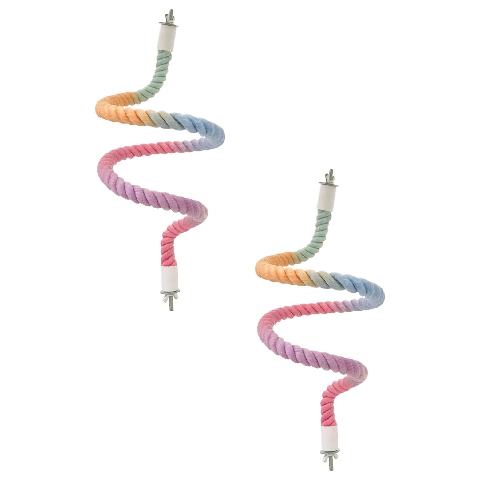 Rope Perches for Bird Cages, 2PCS Bendable Bird Perches, Climbing Rope ...