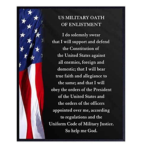 Amazon.com: Military Oath of Enlistment - Patriotic American Flag Wall ...
