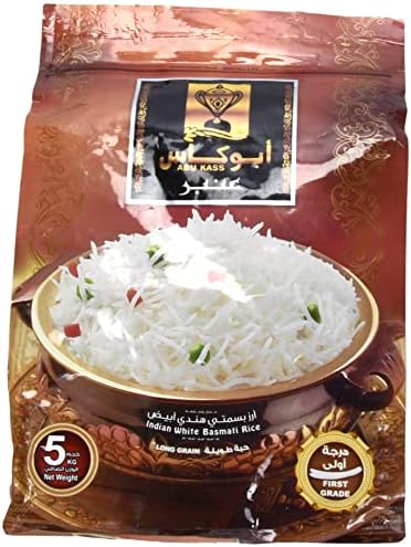 Abukass First Grade Indian White Basmati Rice, 5Kg - Pack of 1 price in ...