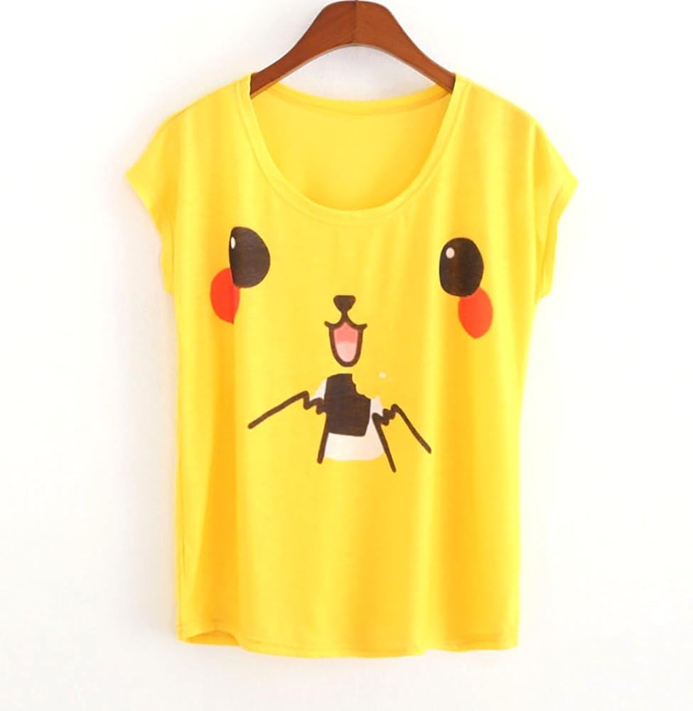 Amazon.com: Women's Pikachu Lovely Cute Cartoon Character T Shirts ...