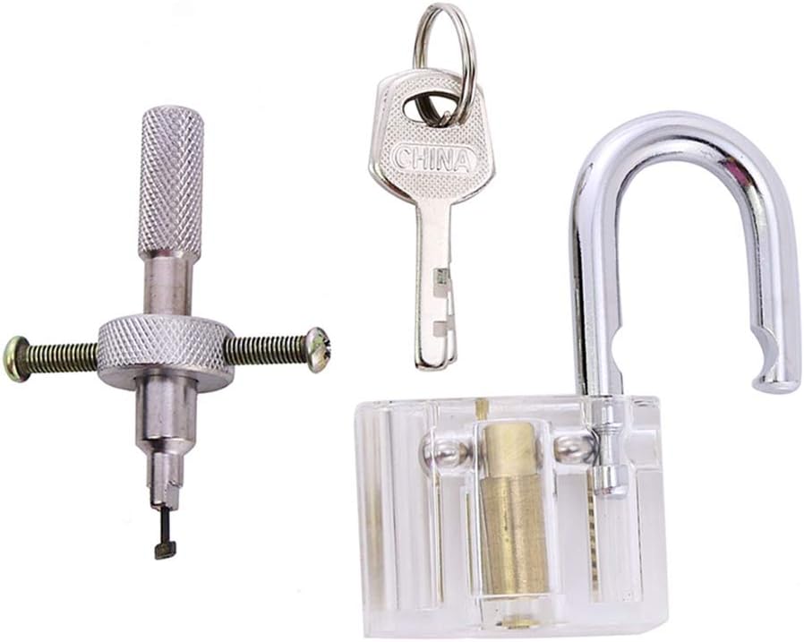 Loboo Idea Transparent Blade Padlock with Disc Detainer Lock Pick Tools ...