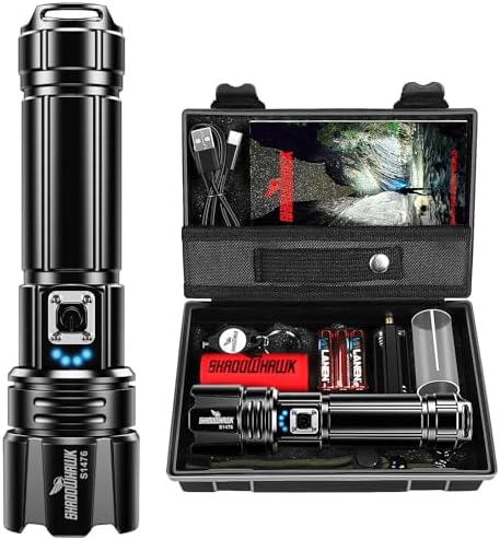 Shadowhawk Flashlight Led 10000 lumen, Torch Led Rechargeable high ...