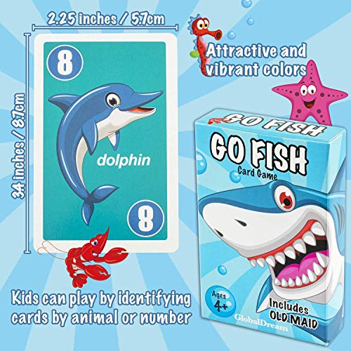 GlobalDream Go Fish Card Game for Kids - Go Fish and Old Maid ...
