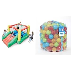 Amazon.com: Little Tikes Dunk N Toss Bouncer and 200 Ball Pack Bundle ...