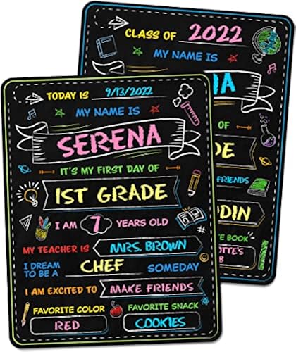 First and Last Day of School Board - 14” X 11” Double-Sided - My First ...