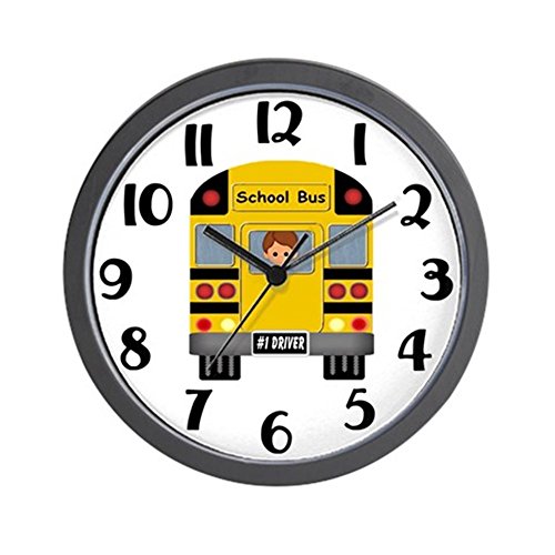 Amazon.com: CafePress School Bus Unique Decorative 10" Wall Clock: Home ...