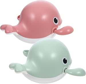 TOYANDONA Bath Toys for Toddlers 1-3 2pcs Cartoon Whale Wind-up Toys ...