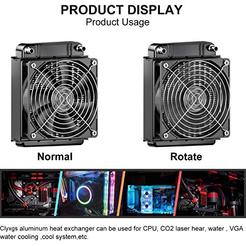 Clyxgs Water Cooling Radiator, 8 Pipe Aluminum Heat Exchanger Radiator ...
